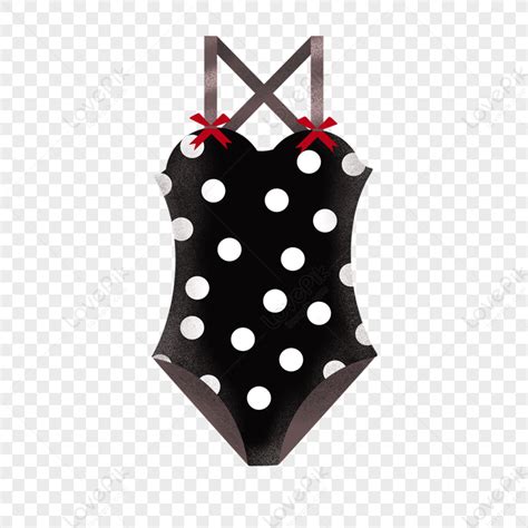 클래식 레트로 일러스트 화이트 폴카 도트 블랙 수영복 클립 아트검은 Png 일러스트 무료 다운로드 Lovepik