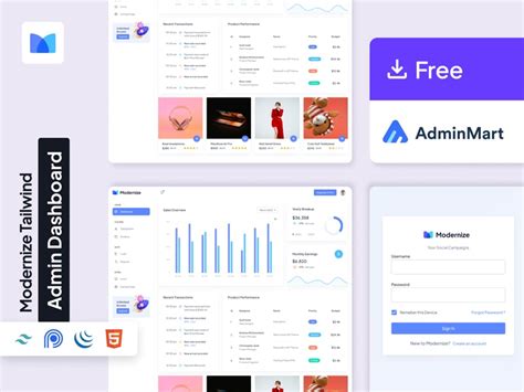top 5 free tailwind css react admin dashboards and templates for 2024