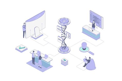 Premium Vector Web Development Isometric Concept In Outline Isometry Design For Web People