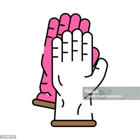 화학 물질 장갑 Ppe 보호 장비 아이콘 색상 그림 Mandate에 대한 스톡 벡터 아트 및 기타 이미지 Mandate 건강관리와 의술 건설 산업 Istock