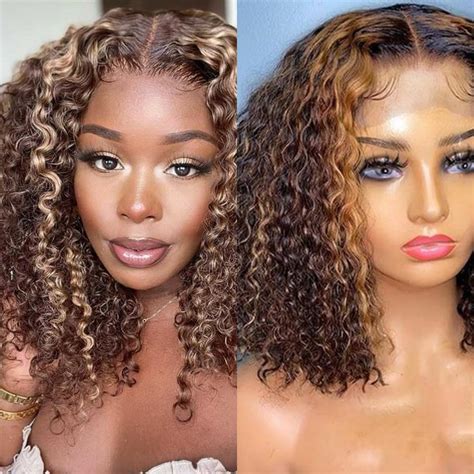 Smilegirl Honey Blonde Glueless Bob Wigs Human Hair Pre