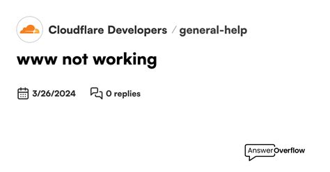 Not Working Cloudflare Developers
