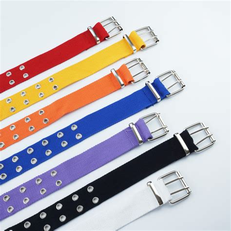 7컬러 더블 펀칭 스터드 캔버스 패션 루프 롱 벨트 Ac 0039 에이블리