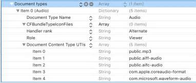 Objective C Cfbundledocumenttypes Not Working With Non Public Uti In