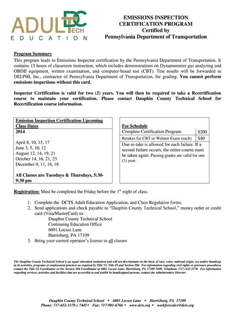 Fillable Online Dcts Emissions Inspection Dcts Fax Email Print