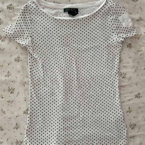 Ralph Lauren Polka Dot Full Length Tee Depop