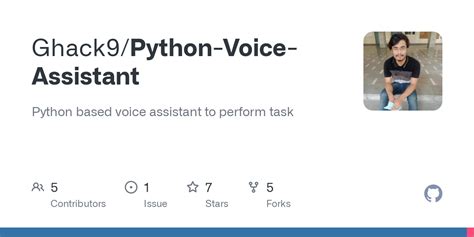 Github Ghack9python Voice Assistant Python Based Voice Assistant To Perform Task