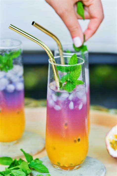 Butterfly Pea Flower Tea Cooler Drink Recipe The Inspired Home