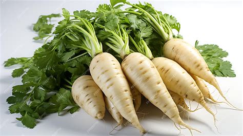 Premium Photo Fresh Parsnip Plant On A White Background