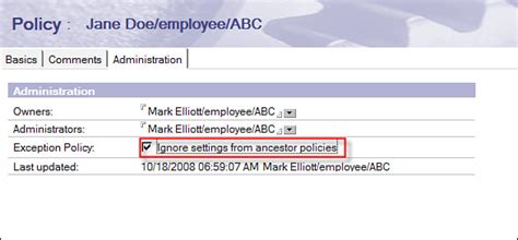 Using Exception Policies