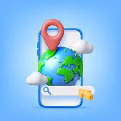 D Location Folded Paper Map Search Bar And Pin Vector Image