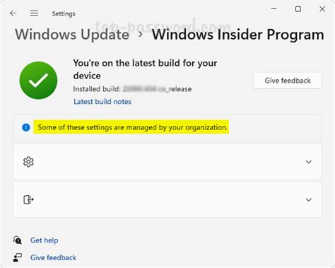 Methods To Disable Windows Insider Program Settings In Windows Password Recovery
