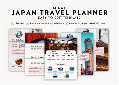 Japan Travel Itinerary Template Digital Download Ultimate Japan Travel