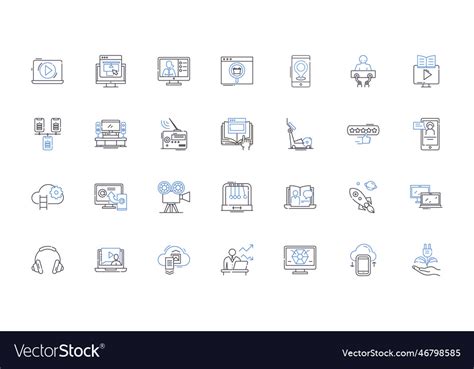 Electronics And Hardware Line Icons Collection Vector Image