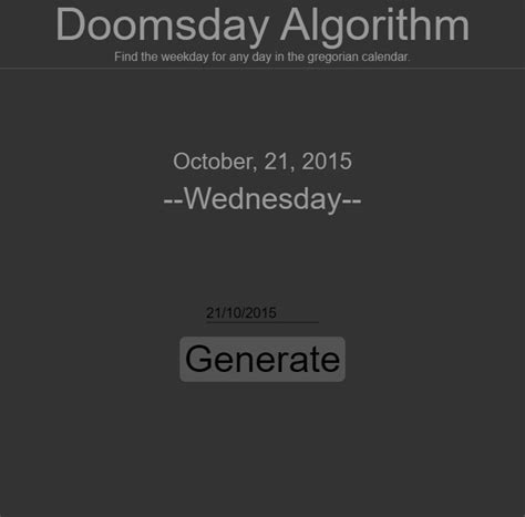 Doomsday Algo 