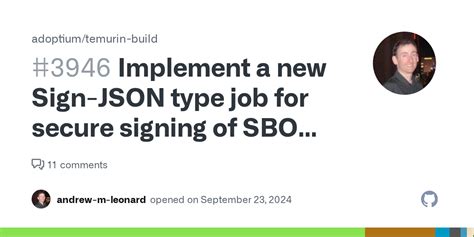 Implement A New Sign Json Type Job For Secure Signing Of Sbom Json