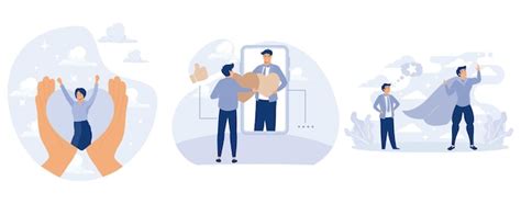 개인 이미지 개념 자기 개념 자기 이미지와 존중 프리미엄 벡터