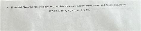 solved 2 ﻿points ﻿given the following data set calculate
