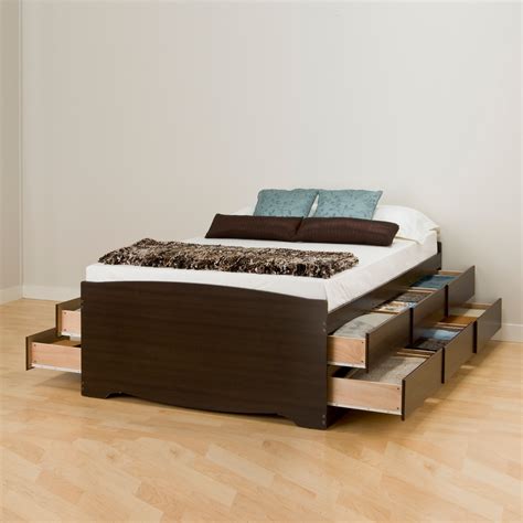 Storage Platform Bed Queen Planswift Tall Queen Captains Platform
