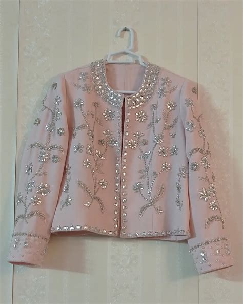 ‎🎀جواهر دوزی صبا🎀‎ ‎🌸🌸کت کوتاه جواهر دوزی شده 🌸🌸 این سبک کار جدیدا