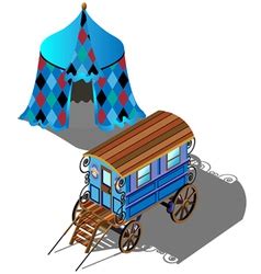 Gypsies Isometric Icons Set Royalty Free Vector Image