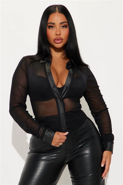 Ms Successful Mesh Top Black Fashion Nova