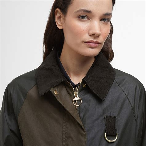 Barbour Womens Alma Wax Jacket Archive Oliveblackbeech With