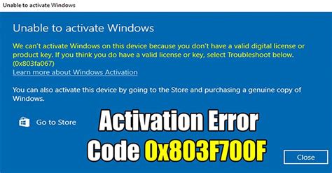 How To Fix Windows Activation Error X F F