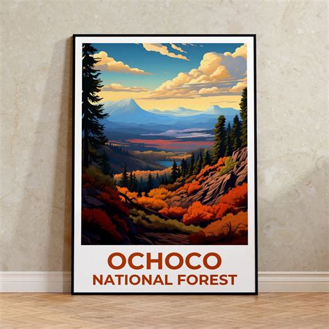 Ochoco Forest Travel Poster Oregon Wall Art Oregon Print Ochoco Forest Poster Oregon Poster