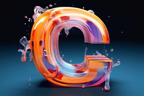 Letter C Liquid 3D Font Premium AI Generated Image