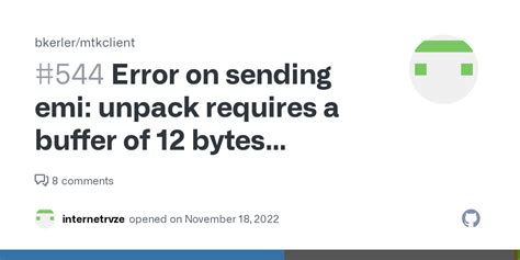 Error On Sending Emi Unpack Requires A Buffer Of 12 Bytes Mt6765