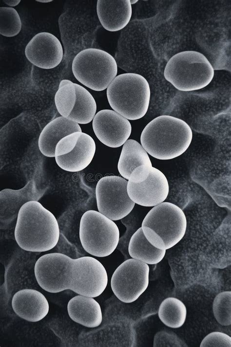 High Resolution Microscopic View Of Yeast Cells In Monochrome Stock Illustration Illustration