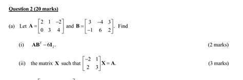 solved question 2 20 marks 1 2 4 3 a let a and b 3
