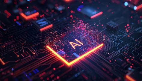 Glowing Chip With Ai Letters Concept Of Artificial Intelligence
