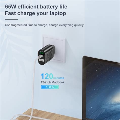 Bk375 Gan Eu 플러그 Usbtype C 65w Gan 휴대전화 충전기 Pd 고속 충전 컴퓨터 어댑터 색상 블랙