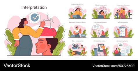 Interpretation Set Data Literacy Information Vector Image