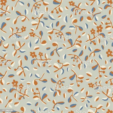 벡터 핸드 그린 작은 잎과 꽃 일러스트 는 매끄러운 반복 패턴 패션과 홈 키친 패브릭 프린트 디지털 아트워크 0명에 대한 스톡 벡터 아트 및 기타 이미지 Istock