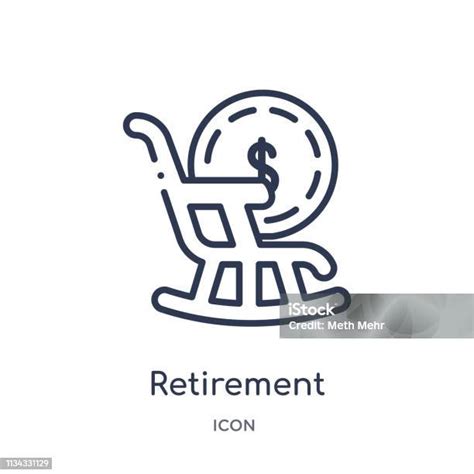 보험 개요 수집에서 선형 은퇴 아이콘입니다 얇은 라인 은퇴 아이콘 흰색 배경에 고립입니다 은퇴 유행 삽화 금융에 대한 스톡 벡터 아트 및 기타 이미지 Istock