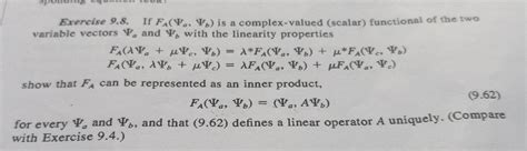 Solved Exercise If FA Ψa Ψb is a complex valued Chegg