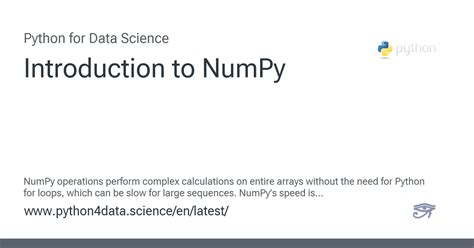 Introduction To Numpy Python For Data Science