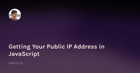 Getting Your Public Ip Address In Javascript
