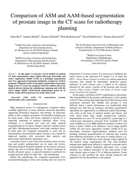 Pdf Comparison Of Asm And Aam Based Segmentation Of Prostate Image In