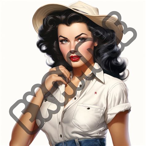 Cowgirl Pin Up Girls Clipart Png Bundle 20 Retro Vintage Pinup
