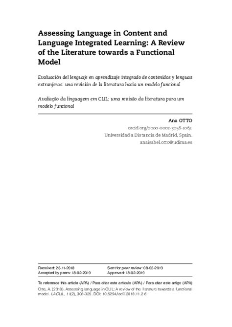 pdf assessing language in content and language integrated learning a review of the literature