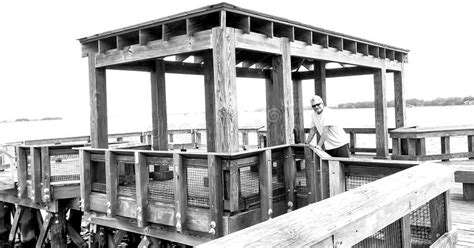 Man Dock Ashley River South Carolina Stock Image Image Of White
