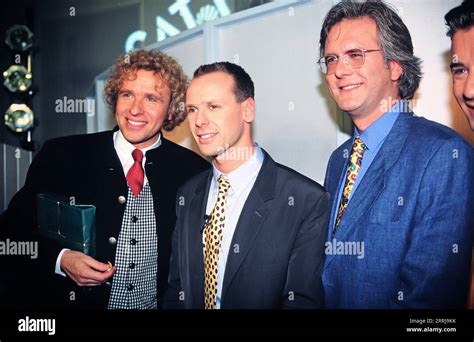 Thomas Gottschalk Und Harald Schmidt Mit Medienmanager Und Sat 1 Programmgeschäftsführer Fred