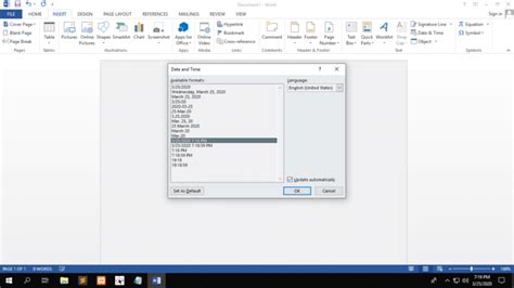 How To Insert Date In Word Documents Office 2013 16 19