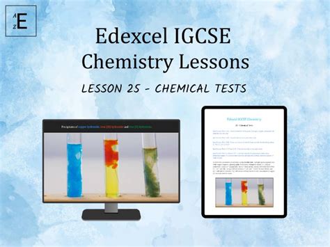 Edexcel Igcse Chemistry Lesson 25 Chemical Tests Teaching Resources