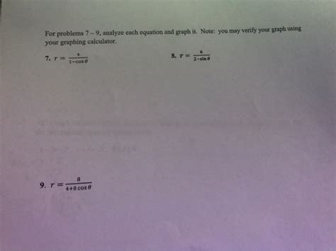 Solved For Problems Analyze Each Equation And Graph It Chegg Com