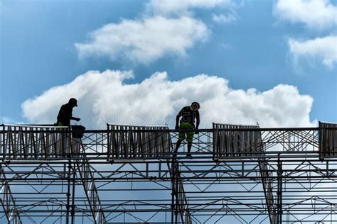 Assembly Of Scaffolding Editorial Photo Image Of Restoration 259428911